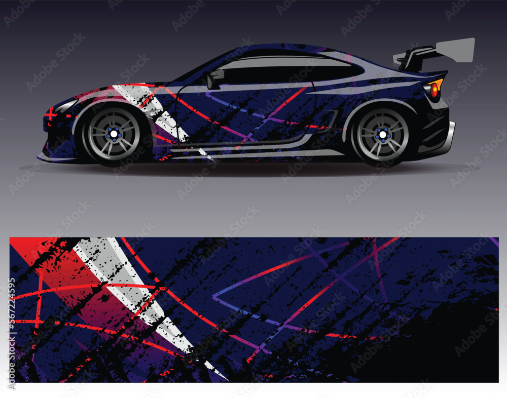 Car wrap design concept. Abstract racing background for wrapping ...