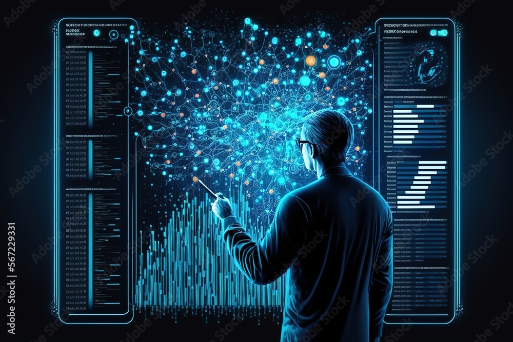 Big data technology and data science. Data scientist querying ... Big data technology and data science. Data scientist querying ...