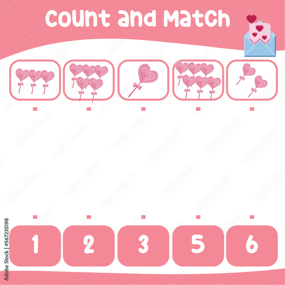 Count and match together worksheet for preschool kids. Educational ...