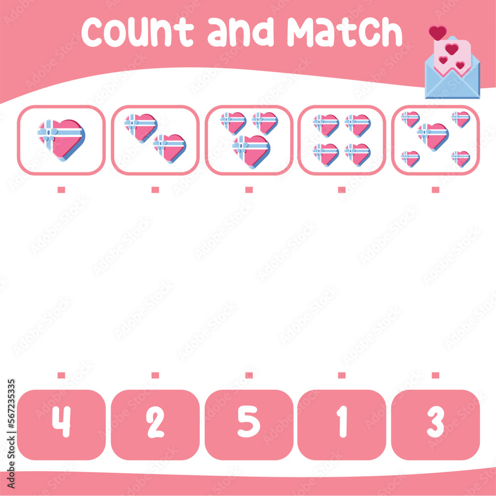 Count and match together worksheet for preschool kids. Educational ...