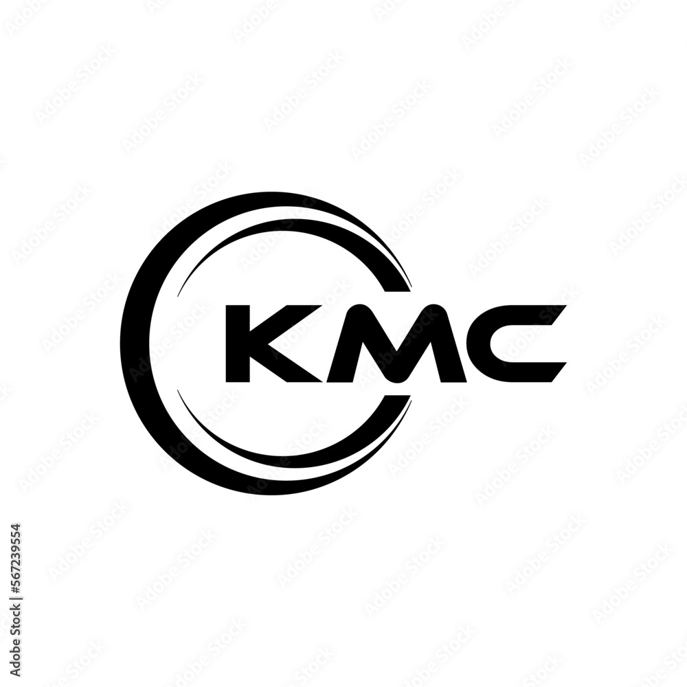 KMC letter logo design with white background in illustrator, cube logo ...