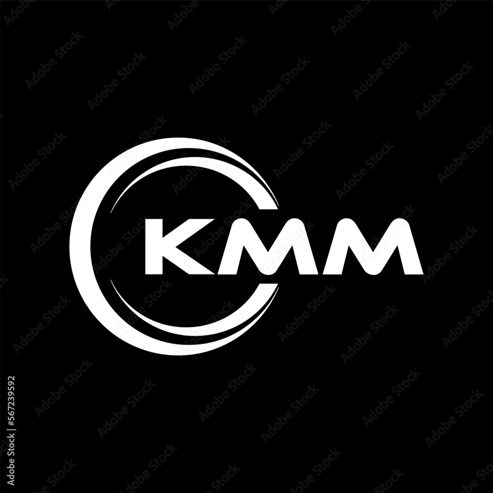KMM letter logo design with black background in illustrator, cube logo ...