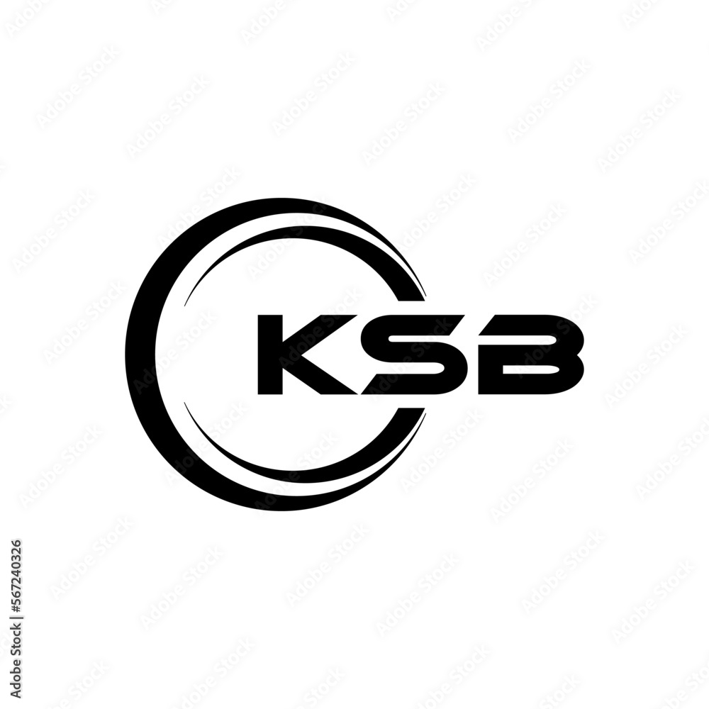 KSB letter logo design with white background in illustrator, cube logo ...