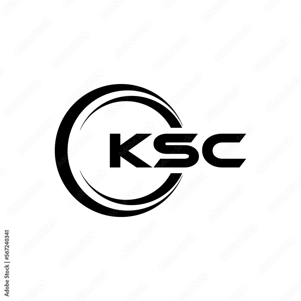 Vecteur Stock KSC letter logo design with white background in ...