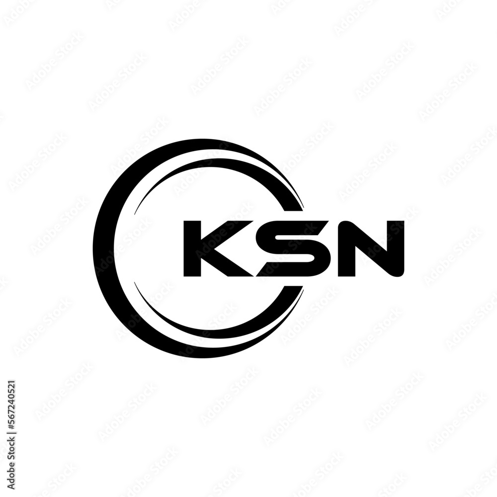 KSN letter logo design with white background in illustrator, cube logo ...