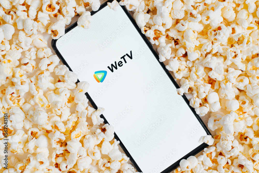 WeTV online viewing platform mobile application on smartphone lying in ...