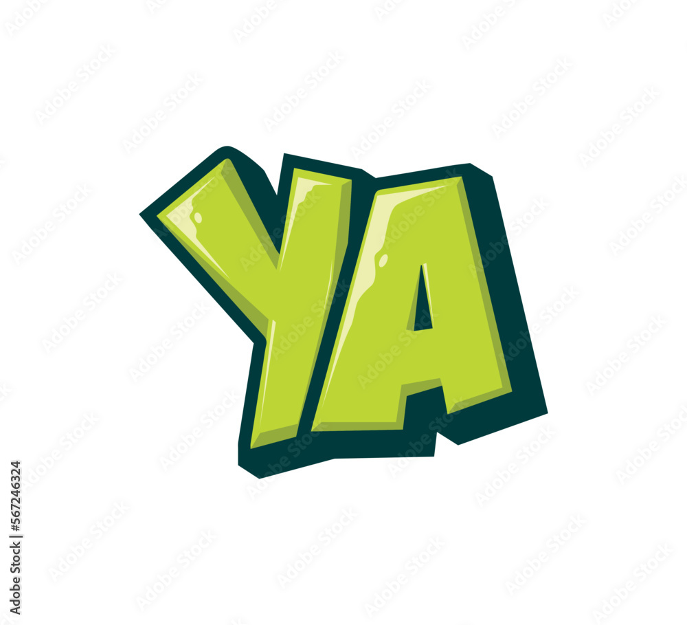 Vector Logo Graffiti Handlettering Initial Letter YA Stock Vector ...