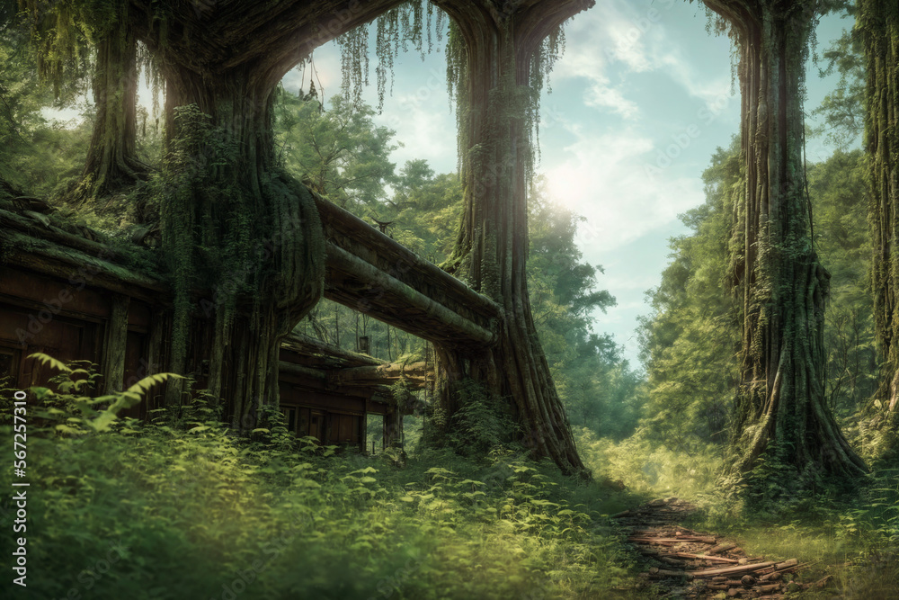 Nature is taking back from us the last remnants of a human settlement ...