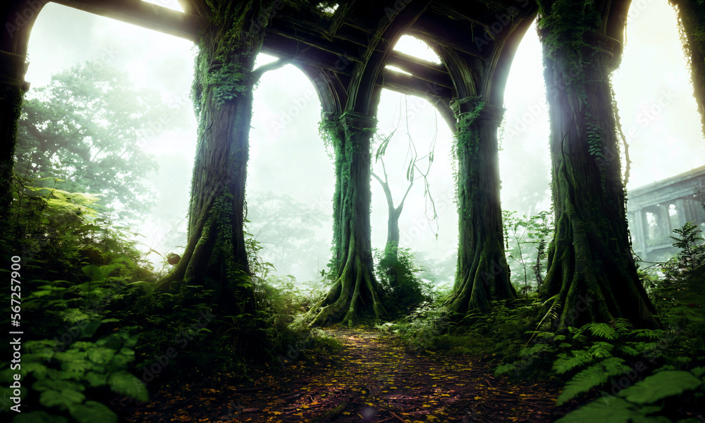 Nature is taking back from us the last remnants of a human settlement ...