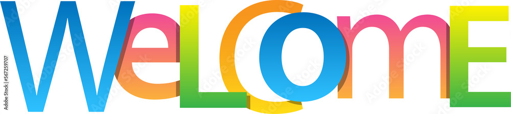 WELCOME colorful typography on transparent background Stock ...