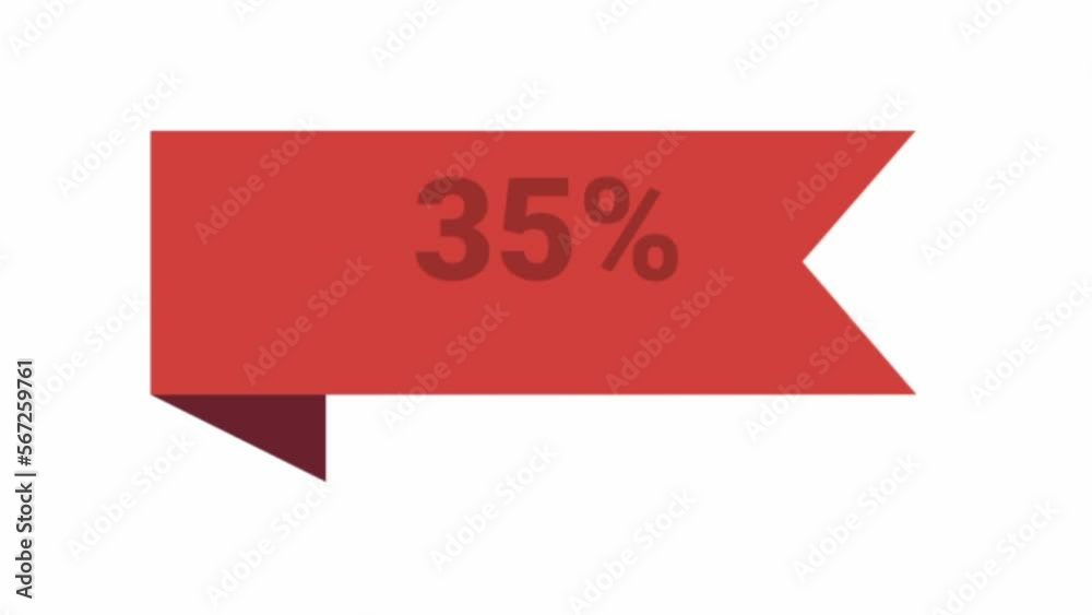 Vidéo Stock 35% Budget Friendly warning sign banner isolated on white ...