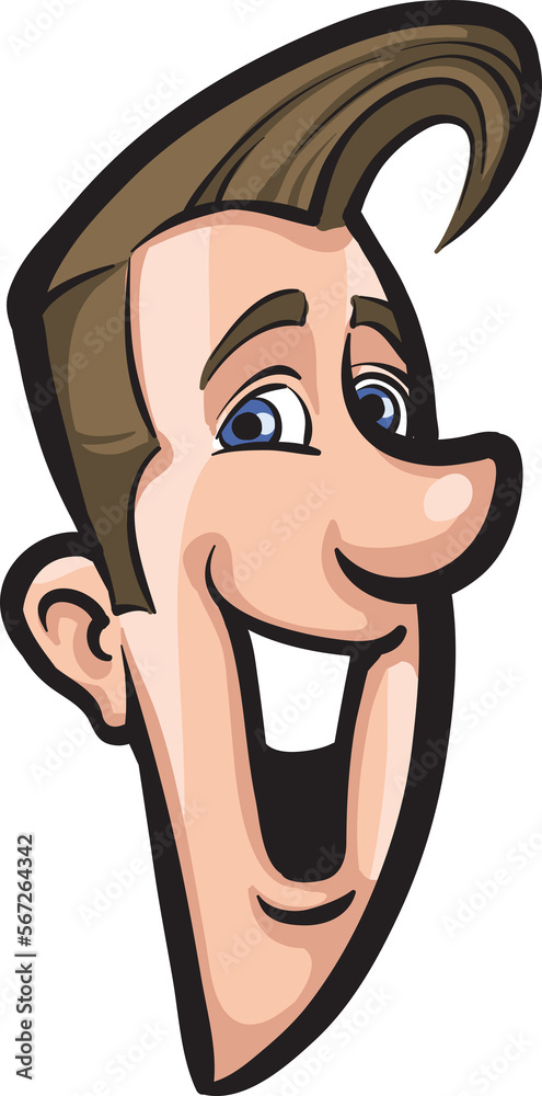 cartoon smiling retro man face - PNG image with transparent background ...