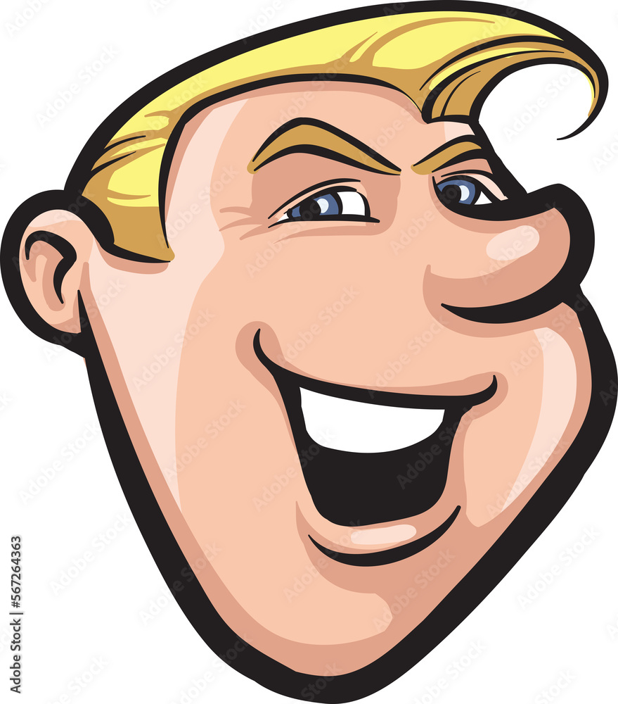 cartoon smiling retro style man face - PNG image with transparent ...