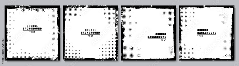 Vector illustration. Grunge borders set. Ink brush strokes mess. Design ...