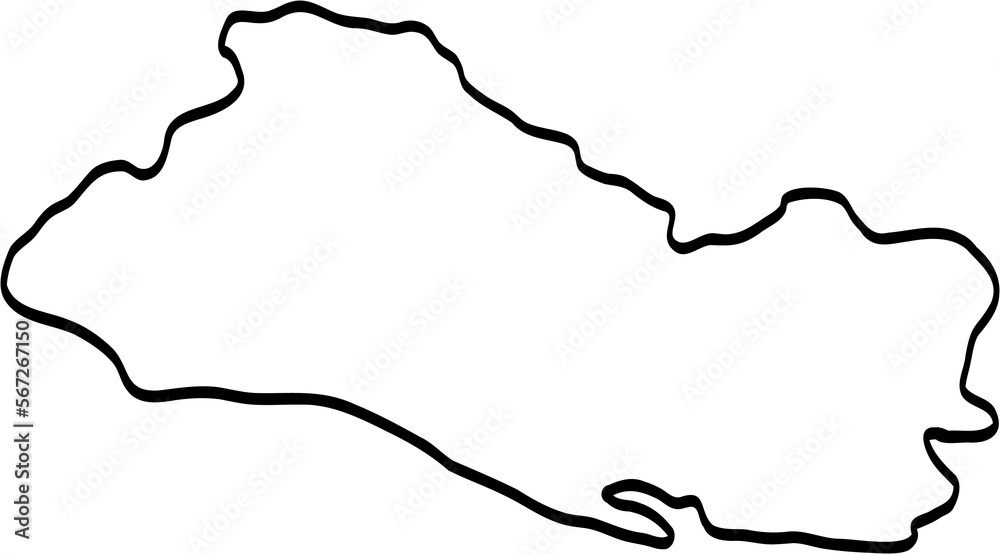 doodle freehand drawing of el salvador map. Stock Illustration | Adobe ...
