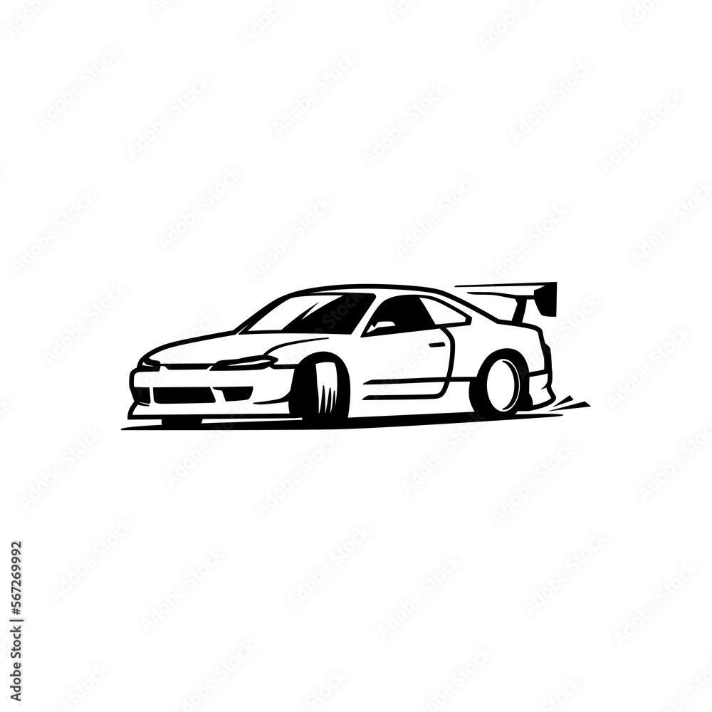 vector of drifting car for logo suggestion Stock Vector | Adobe Stock