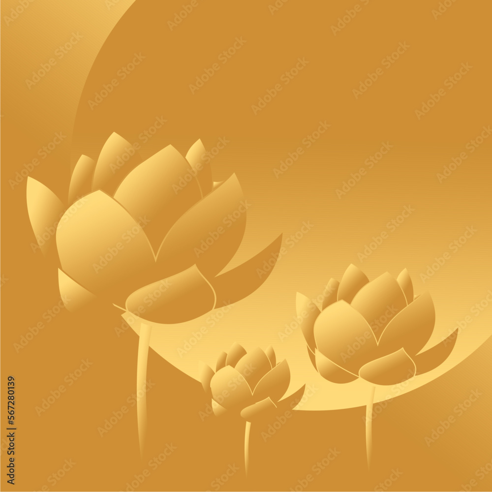 vector golden lotus flower in an elegant and luxurious style, suitable ...
