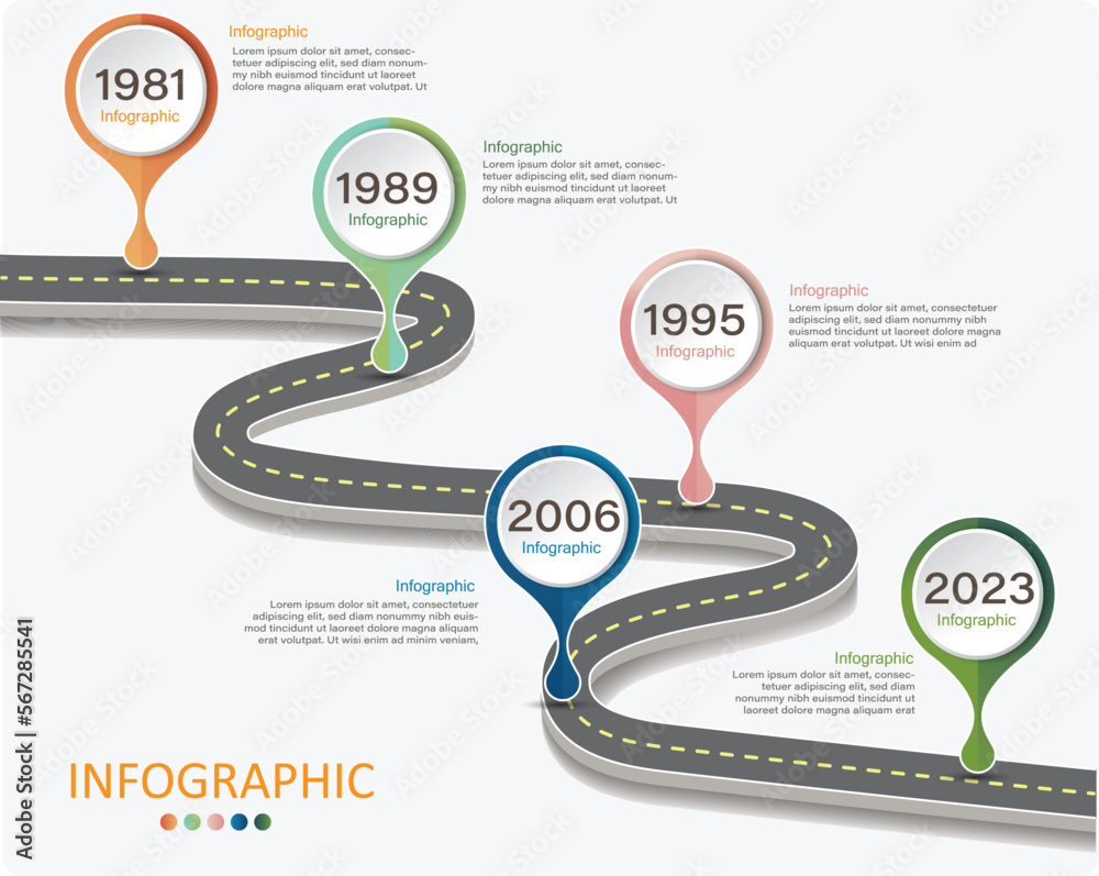 Vector infographic showing timelines in the occurrence of milestones ...