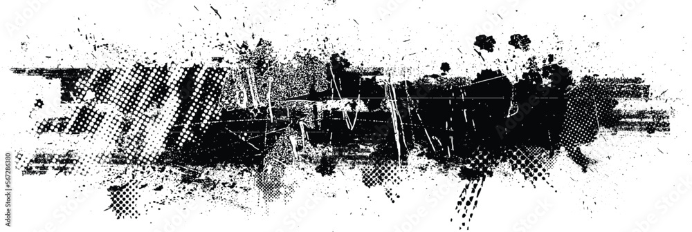 Glitch distorted grungy banner . Noise destroyed background . Trendy ...