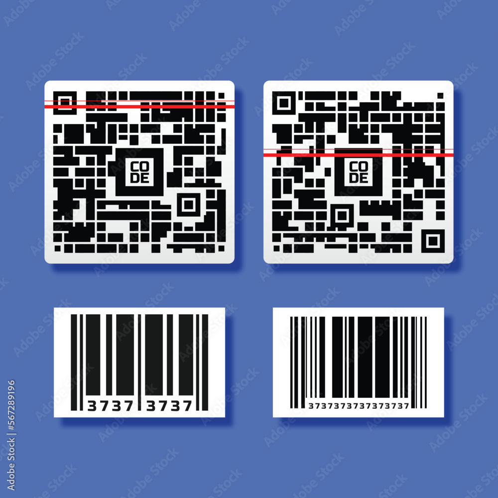 collection of barcode designs for samples Stock Vector | Adobe Stock