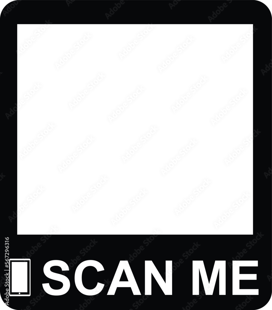 Scan me QR code icon on white background. QR code for mobile app and ...