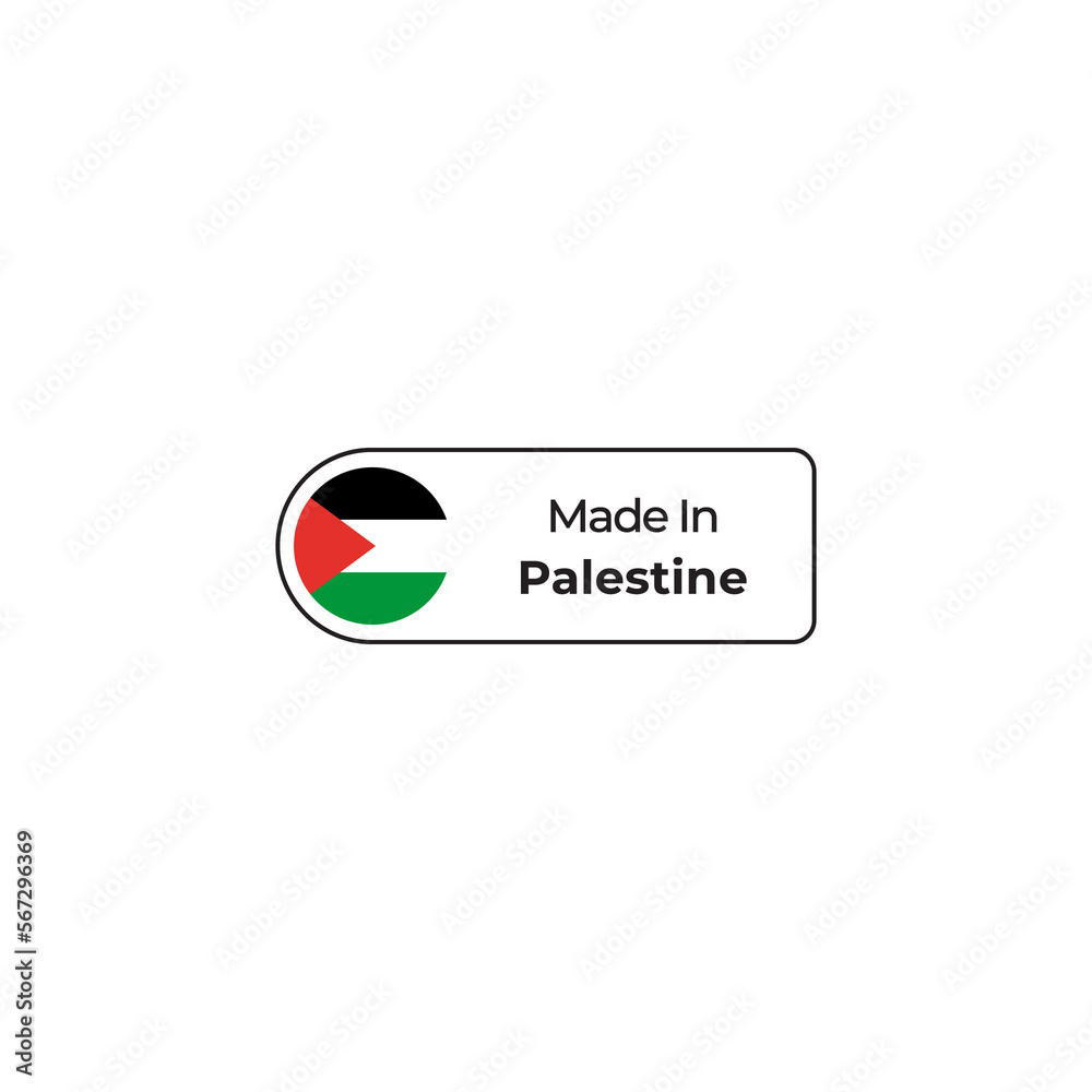 Made in Palestine png label design with flag Stock Illustration | Adobe ...