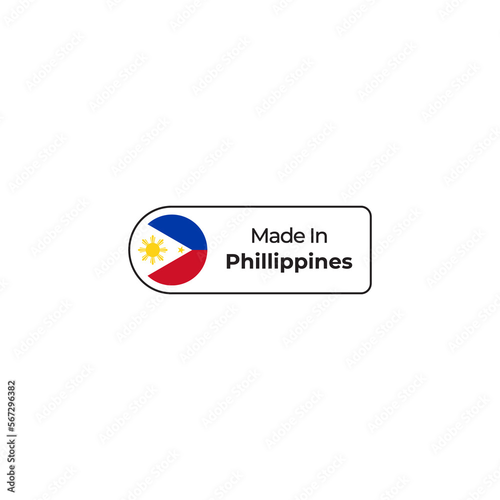 Made in Philippines png label design with flag Stock Illustration ...