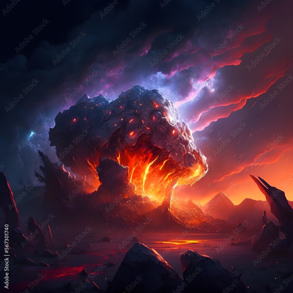 asteroid that killed the dinosaurs mass extiction apocolypse fiery sky ...
