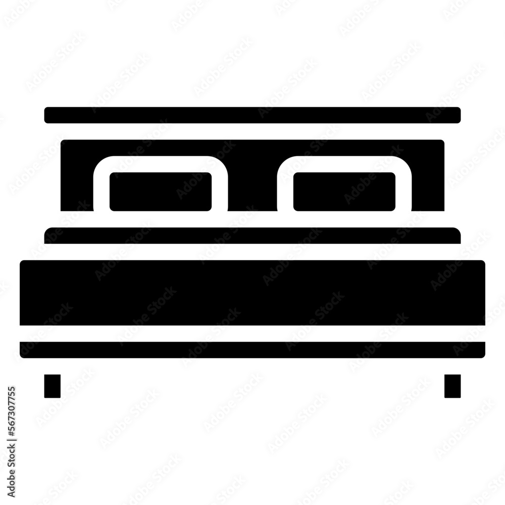 Photo & Art Print double bed with pillows glyph icon, agusraharj