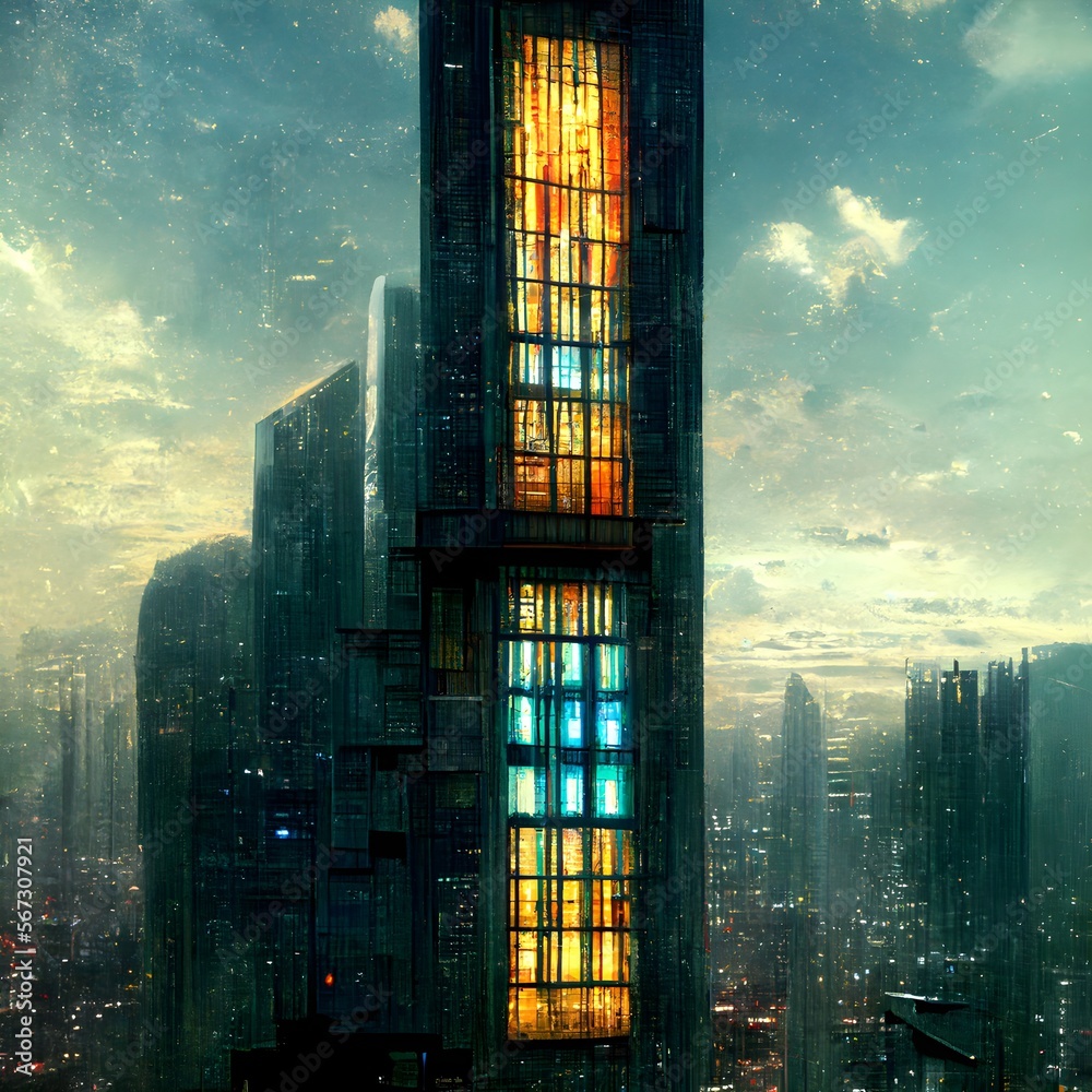 building window texture of futuristic skyscraper cybernetic deus ex ...