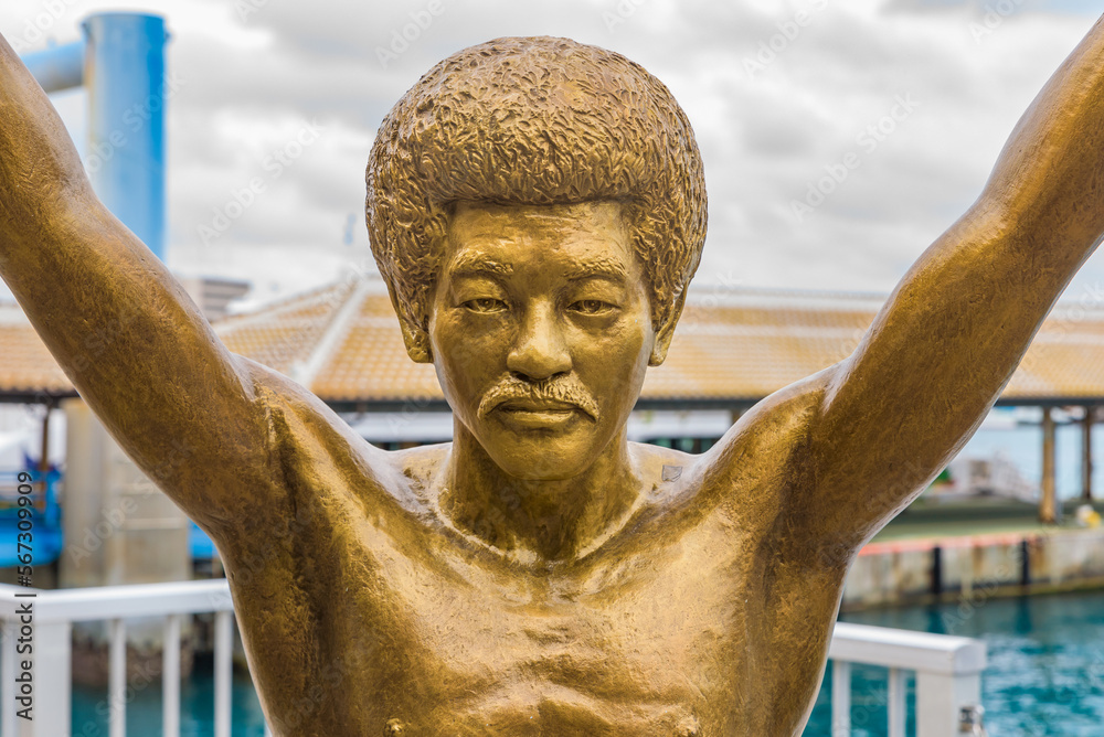 Yoho Gushiken Memorial Monument statue in Ishigaki Island, Okinawa ...