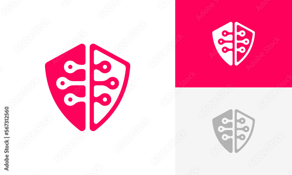 shield technology logo, cyber technology logo icon design vector Stock ...