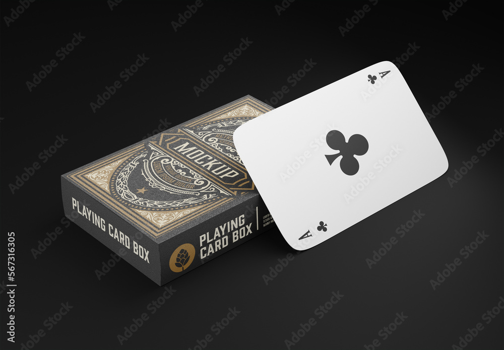 Box with Playing Cards Mockup Stock Template | Adobe Stock
