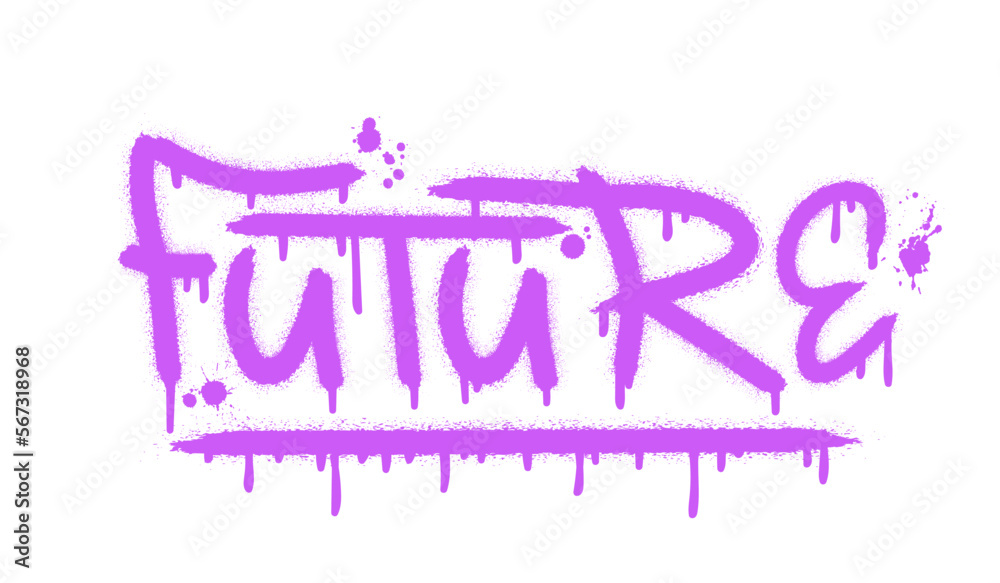 Future text with splash effect and drops. Urban street graffiti style ...