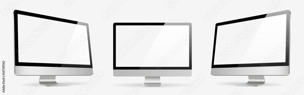 Realistic set computer. Device screen mockup collection. Realistic mock ...