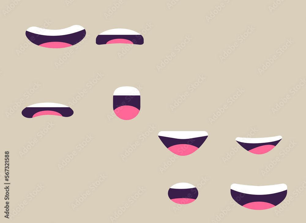 Cartoon Talking Lips And Mouth Expressions. For Cartoon Talking Mouths ...