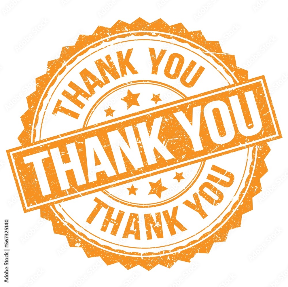 THANK YOU text on orange round stamp sign Stock Illustration | Adobe Stock