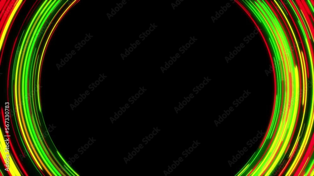 Black history month theme, green, red, and yellow circular animation ...