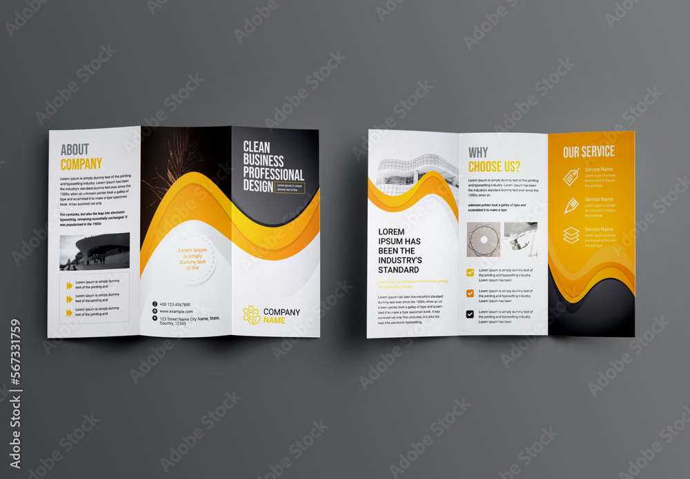 Business Trifold Brochure Layout with Colorful Design Stock Template ...