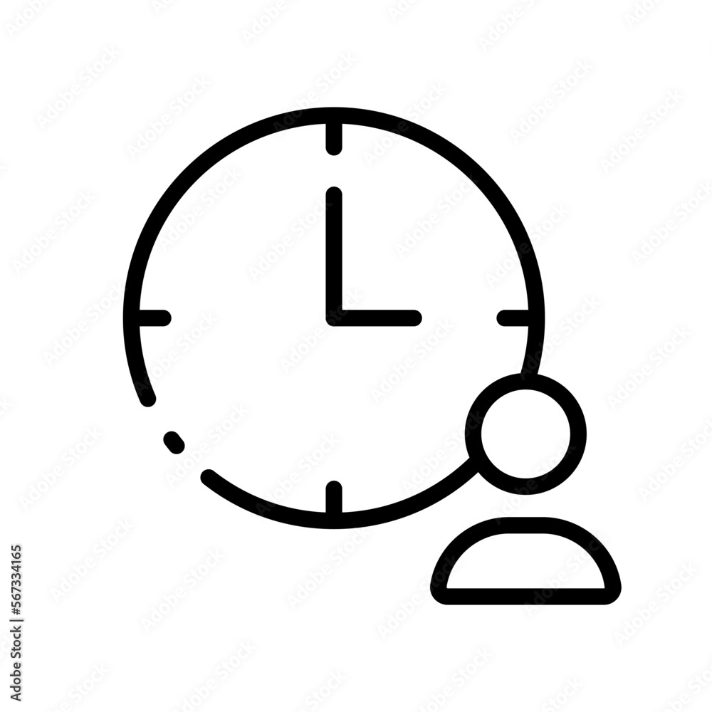 Clocks with man set icon. Punctuality, schedule, timer, hourglass ...