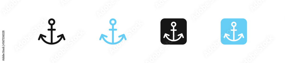 Anchor icon. Sea navy symbol. Ship signs. Vintage object symbols ...