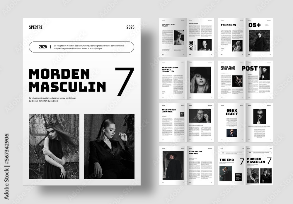 Morden Musculin Layout Stock Template | Adobe Stock