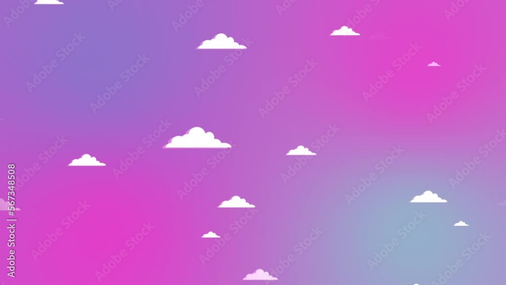 4K Cloudy sky animation. Animated Clouds timelapse in blue sky ...