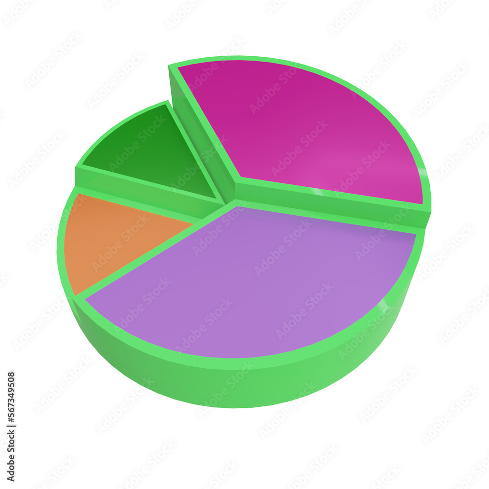 3D Pie chart icon with transparent background, perfect for template ...