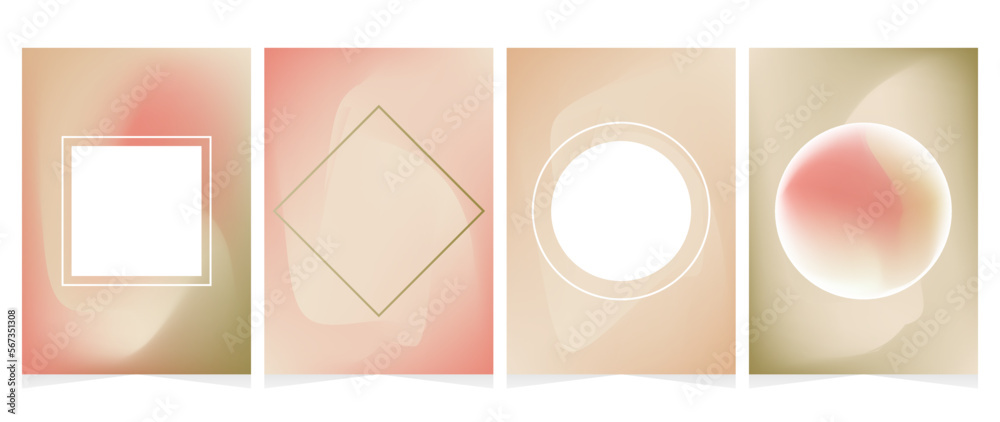 Gradient vector background. Posters in a minimalist style. In brown-red ...