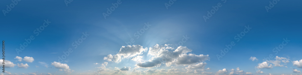 blue sky with clouds as seamless hdri 360 panorama with zenith in ...