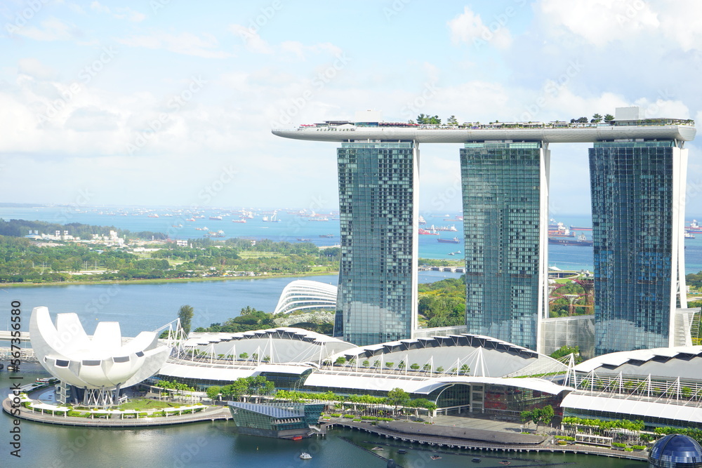 Marina Bay area and Marina Bay Sands in Singapore - シンガポール マリーナベイ サンズ ...
