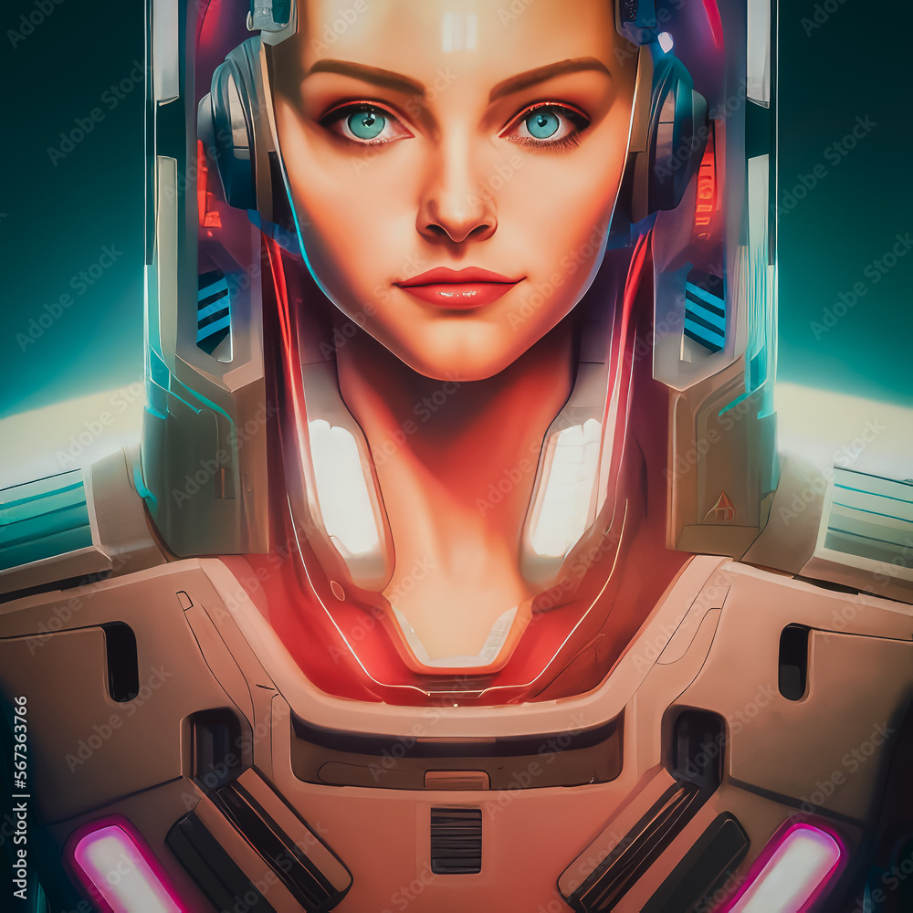 Generative AI - Galactic Wanderer: A Futuristic Synthwave Illustration ...