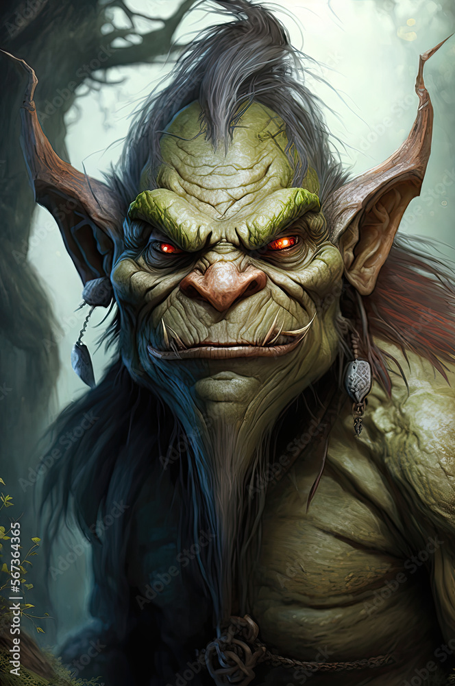 Ugly Troll character. Troll portraits generated by AI. Stock Illustration | Adobe Stock