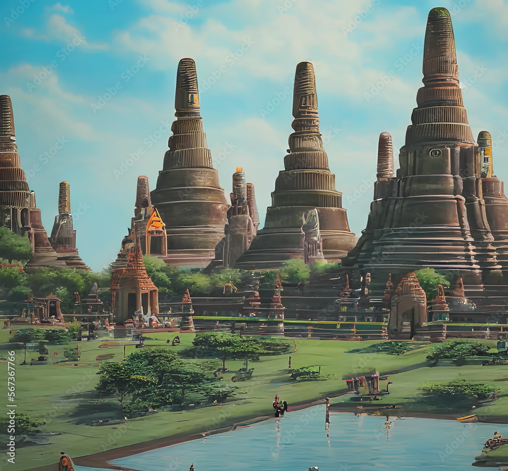 Ancient temple of Southeast Asia, Value architecture design mix with ...